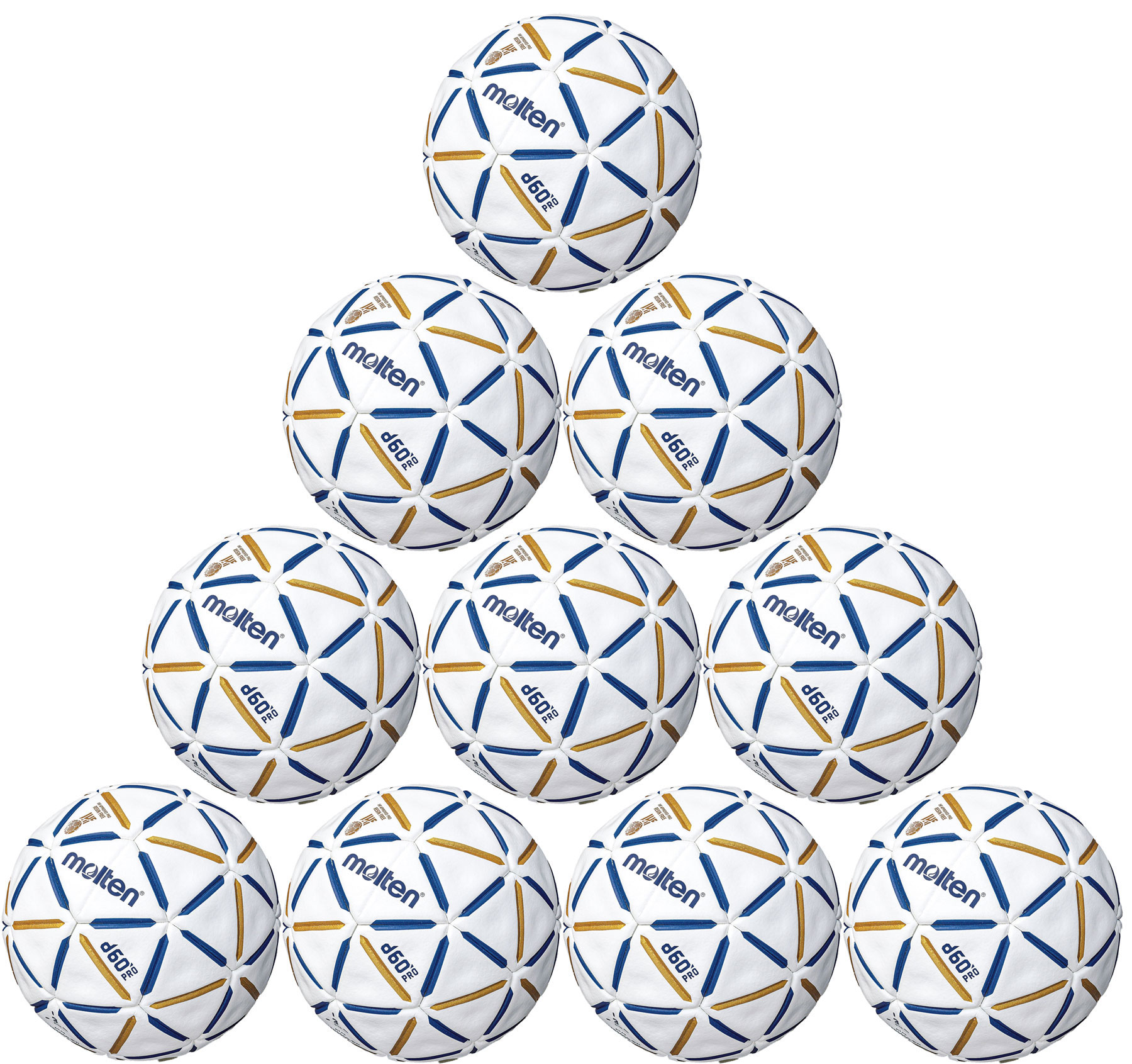 10er-Ballpaket Molten Handball d60 PRO HXD5000-BW Resin-free (harzfrei ...